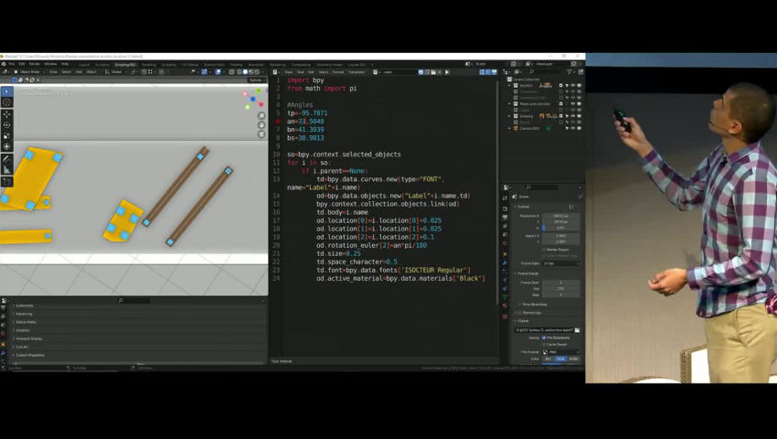 Input and output data for engineering construction projects - Blender Video