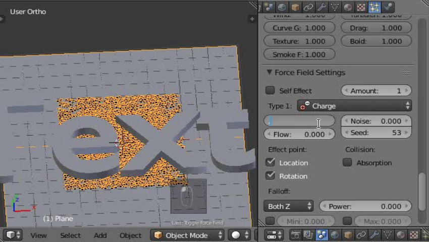 Physics Charge Force Field Example - Blender Video