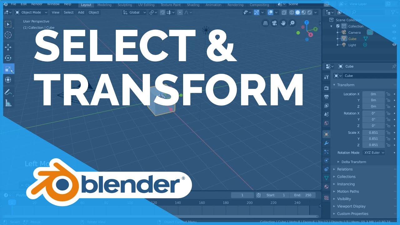 Select & Transform - Blender 2.80 Fundamentals - Blender Video